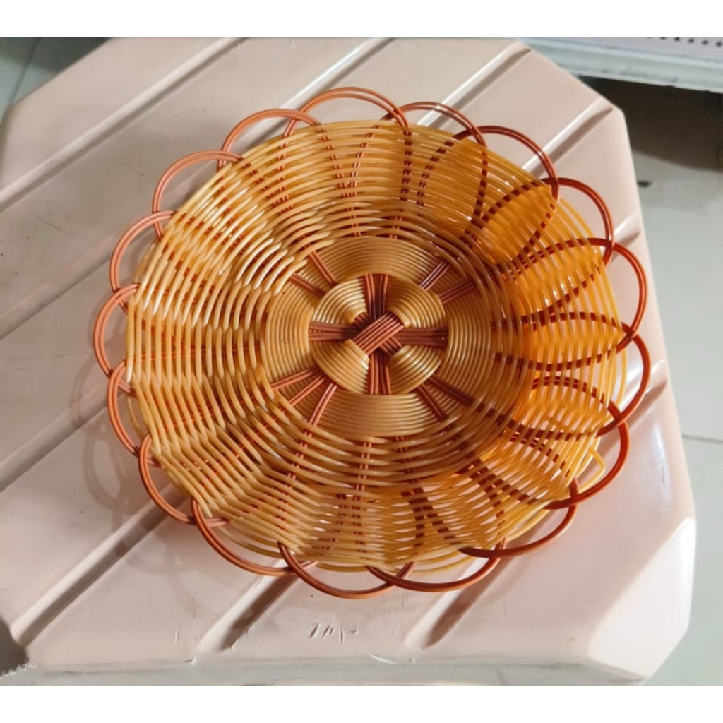 Jual Keranjang piring rotan kecil bulat parcel buah kue 20cm | Shopee ...