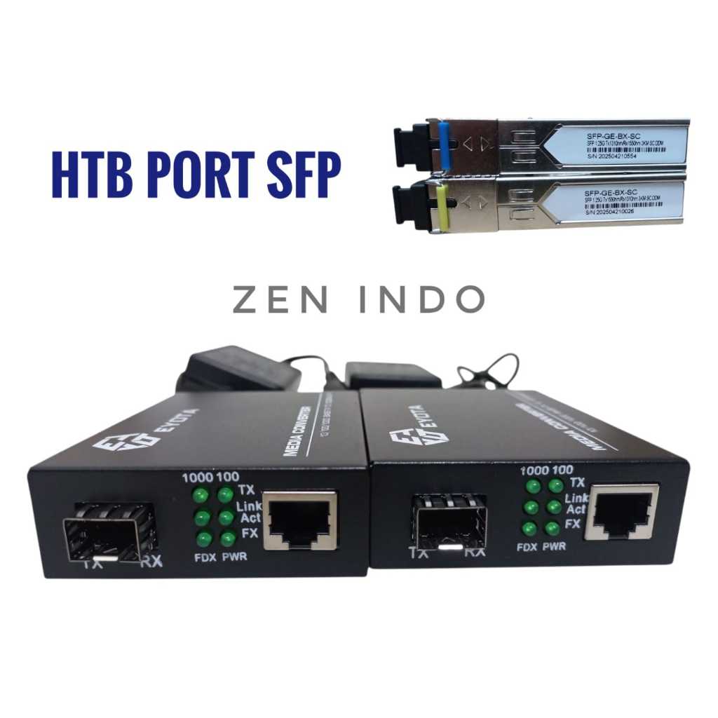 Jual HTB Media Converter FO Gigabit dengan SFP Port + Sepasang SFP 1.25Gb 3KM HTB SFP | Shopee ...