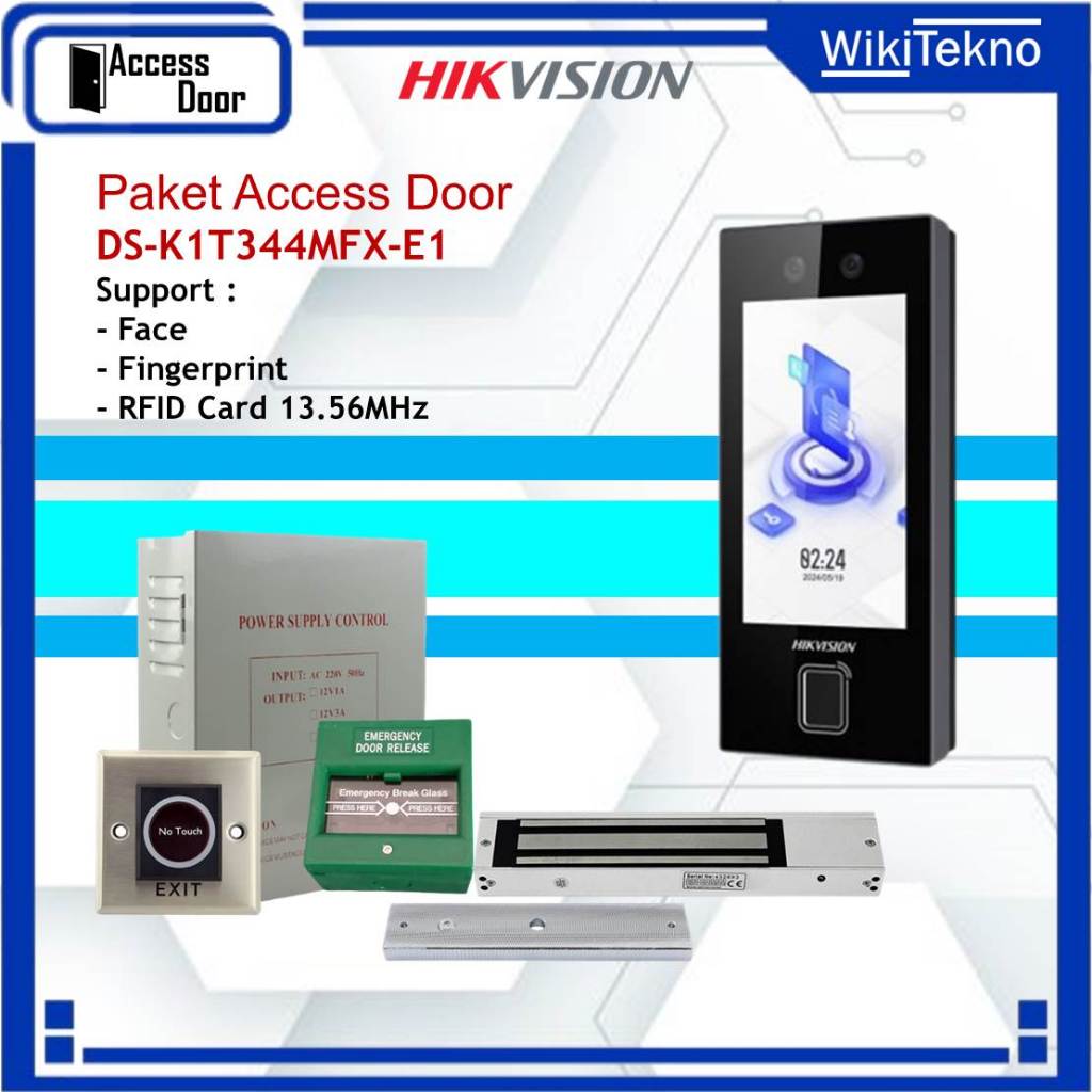Jual Paket Access Control Face Fingerprint Card Hikvision DS K1T344MFX ...