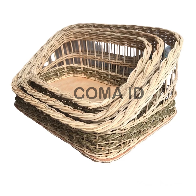 Jual Keranjang Parsel Rotan Set isi 3pcs / Keranjang Parcel Seserahan ...