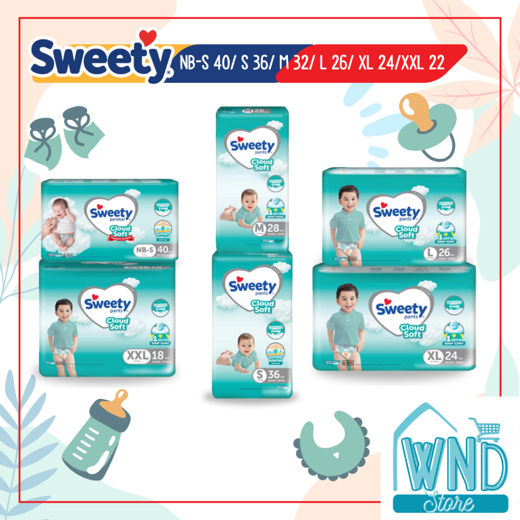 Jual Sweety Silver Soft Cloud Pants & Perekat Popok Bayi NBS40/S38/M32 ...