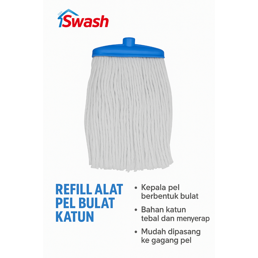 Jual Swash All Duty Mop Refill Alat Pel Katun Bulat Daya Serap Air ...
