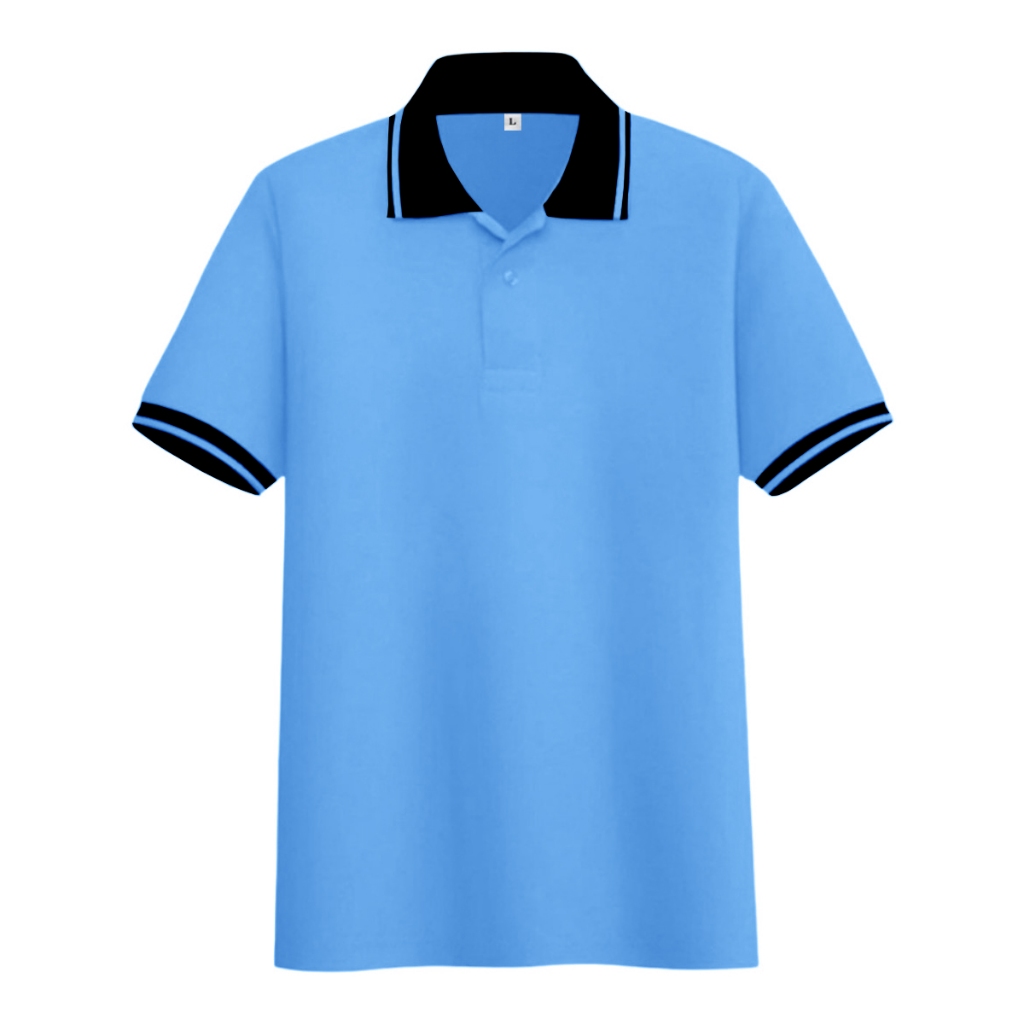 Jual Kaospolos - Poloshirt Biru Muda Kerah Pria | Kaos Kerah Pria Polo ...