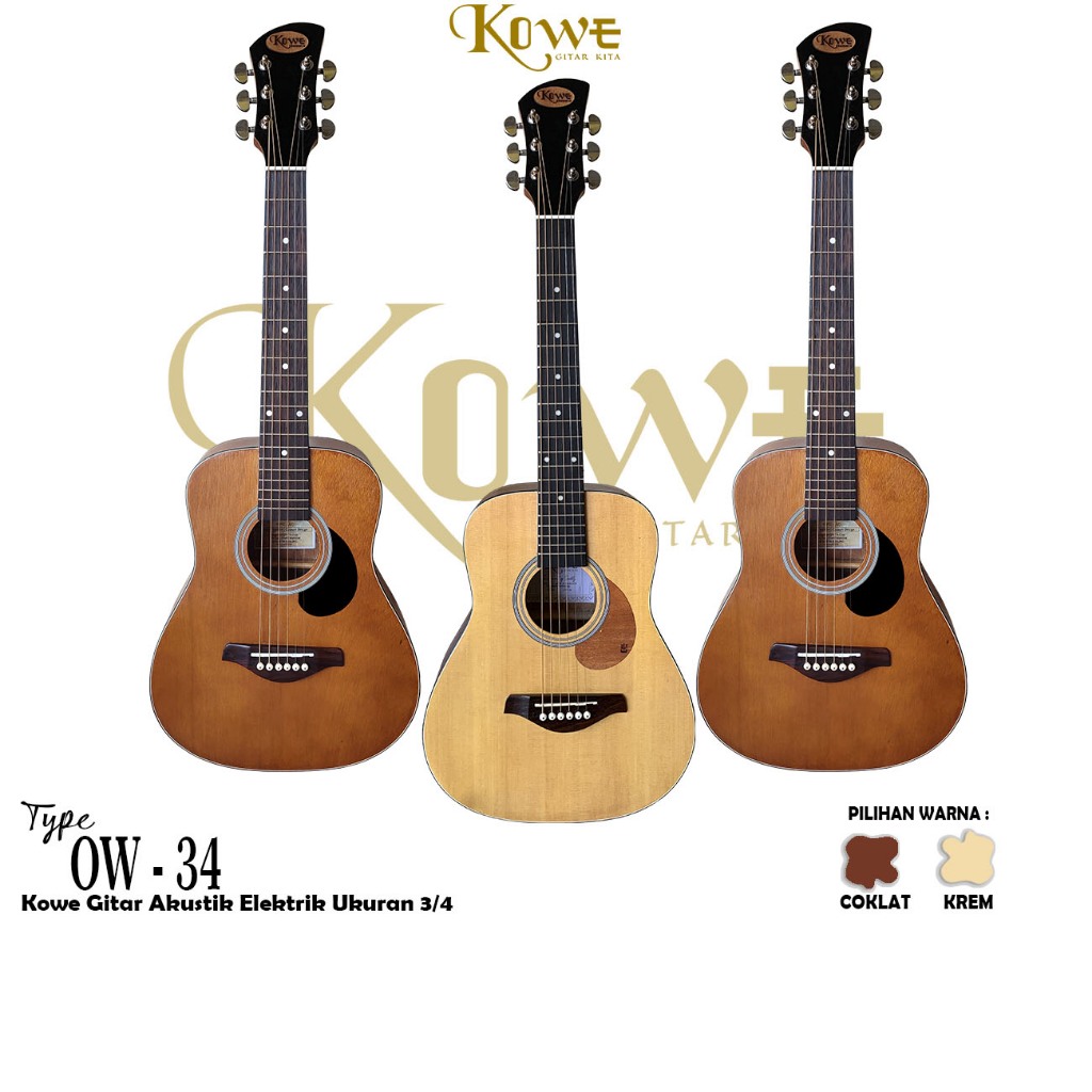 Jual Kowe Gitar Akustik Elektrik Gitar Original Ukuran 3/4 Original ...