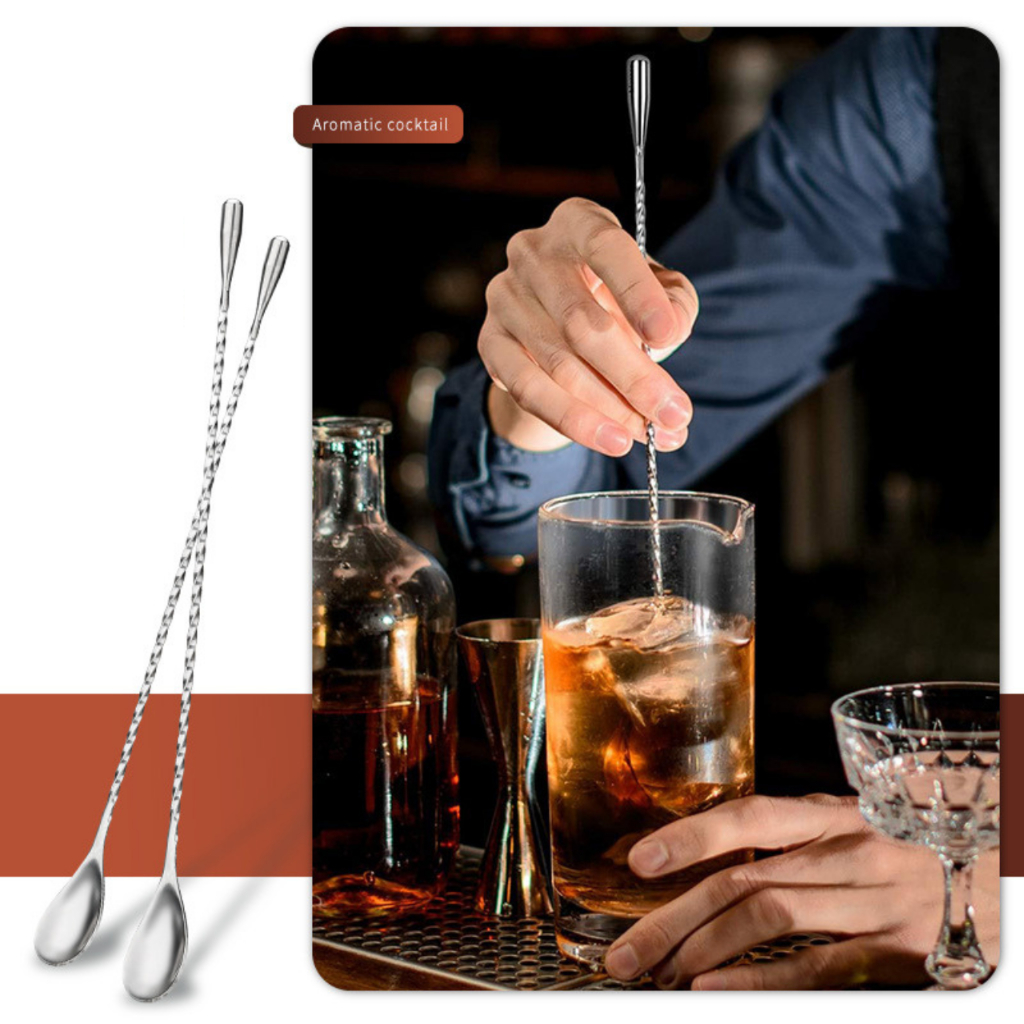 Jual Sendok Panjang Long Bar Spoon Dot Edge Tear Drop Spoon Sendok ...