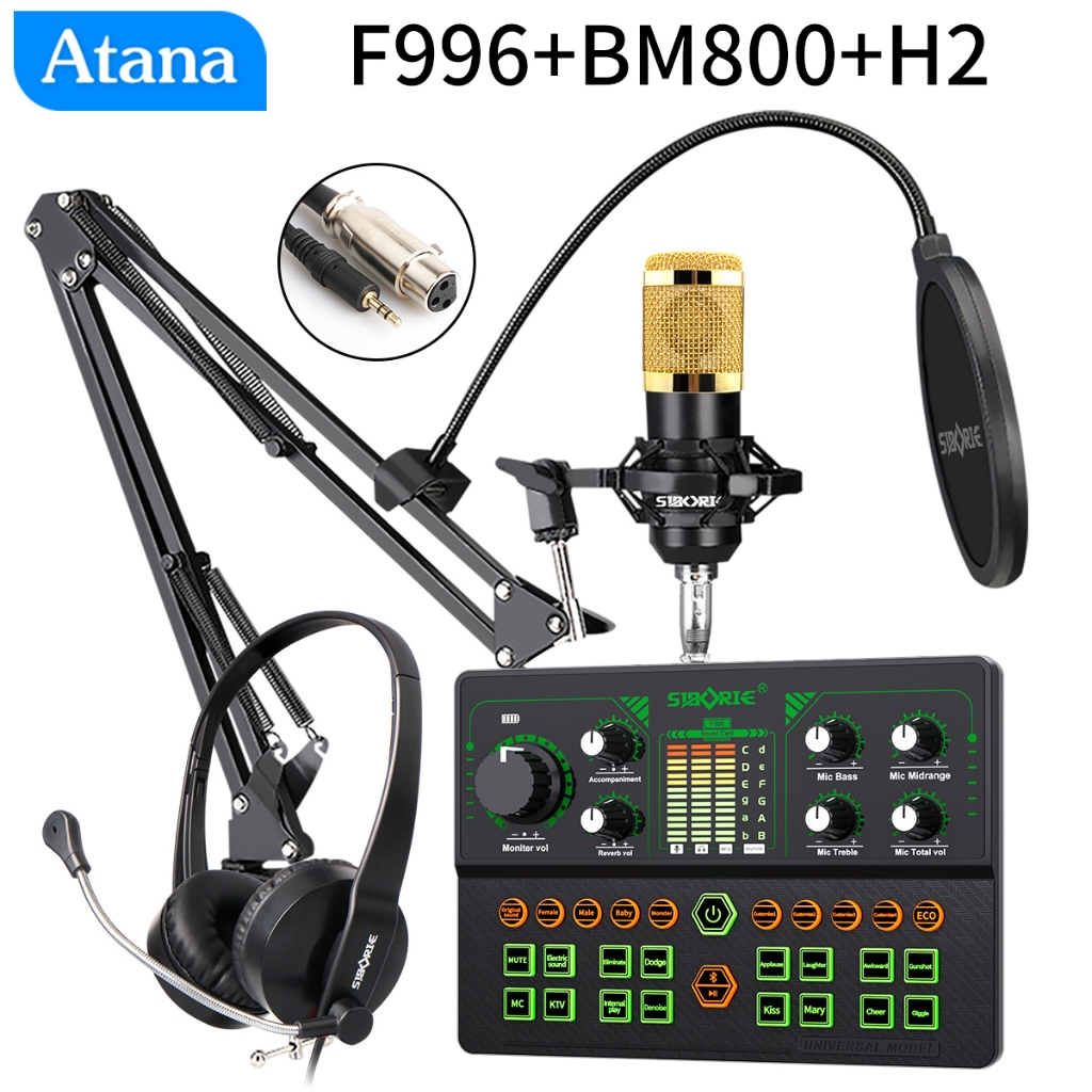 Jual Atana【COD】Paket Lengkap Soundcard F996+BM800 Mic+H2 Headphone Set ...