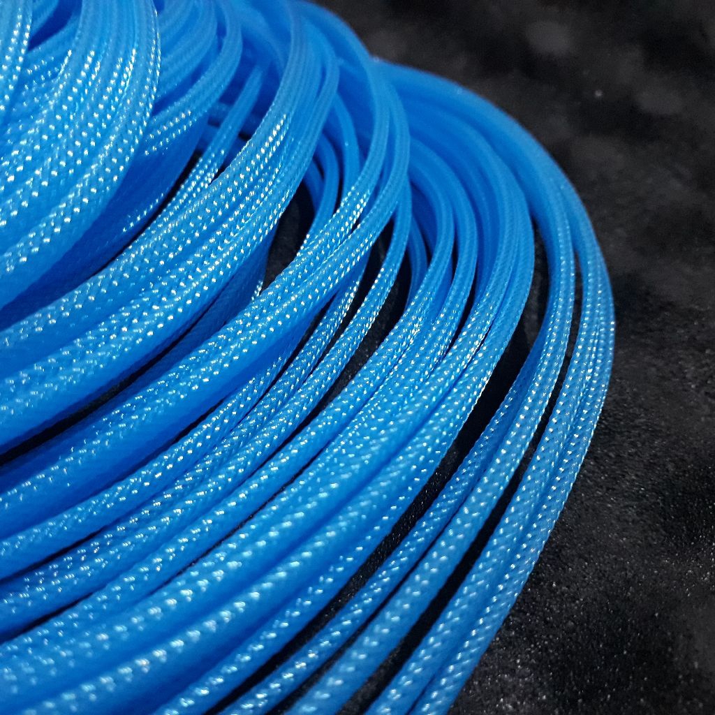 Jual Braided Cable Sleeve 4mm Blue - Pembungkus Kabel - Snake Skin ...