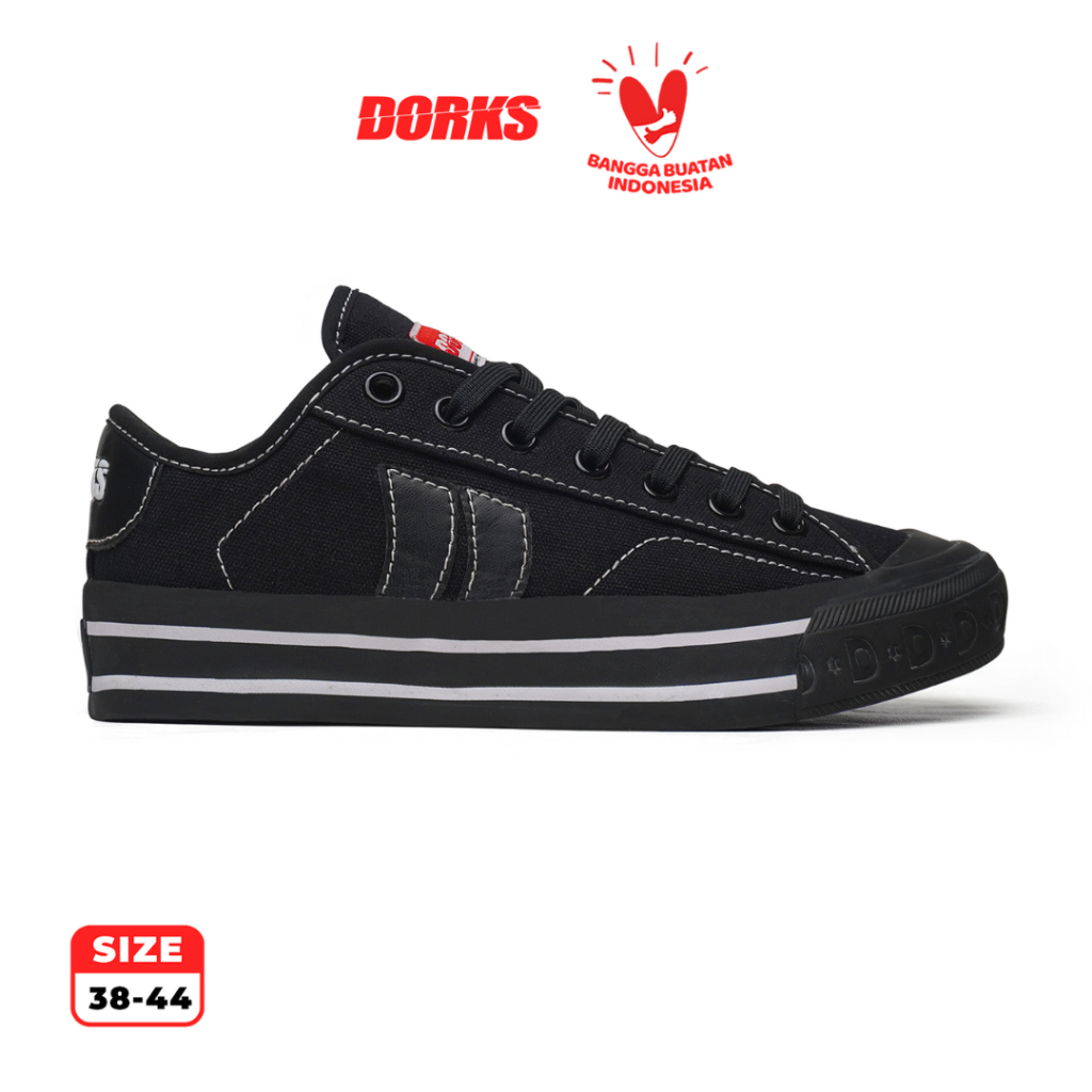 Jual Dorks - Metro Low Full Black Sepatu Sneakers Casual Pria Wanita ...