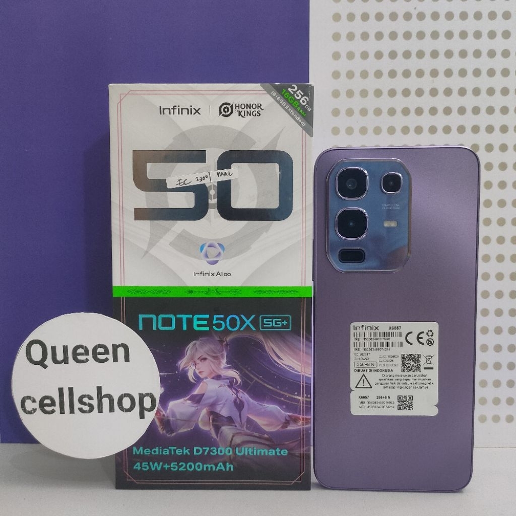 Jual INFINIX NOTE 50X 5G 8/256 SECOND FULLSET | Shopee Indonesia
