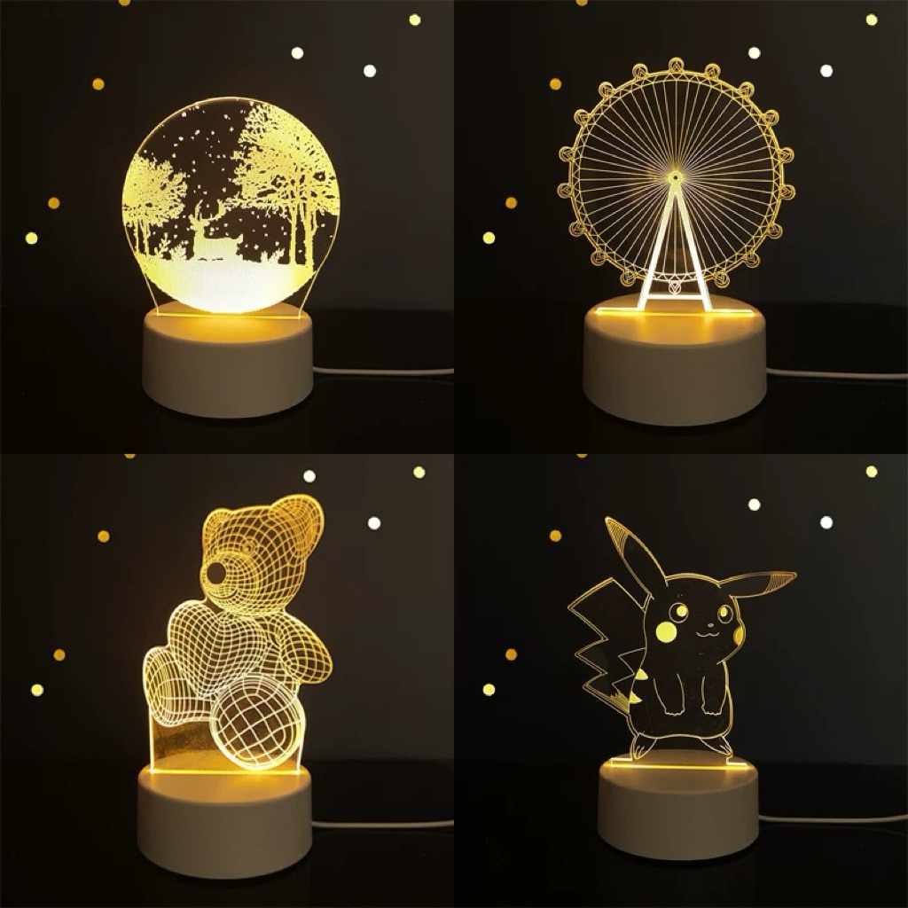 Jual LAMPU HIAS LED 3D / LAMPU TIDUR HIAS DIMENSI 3 WARNA PUTIH KUNING ...