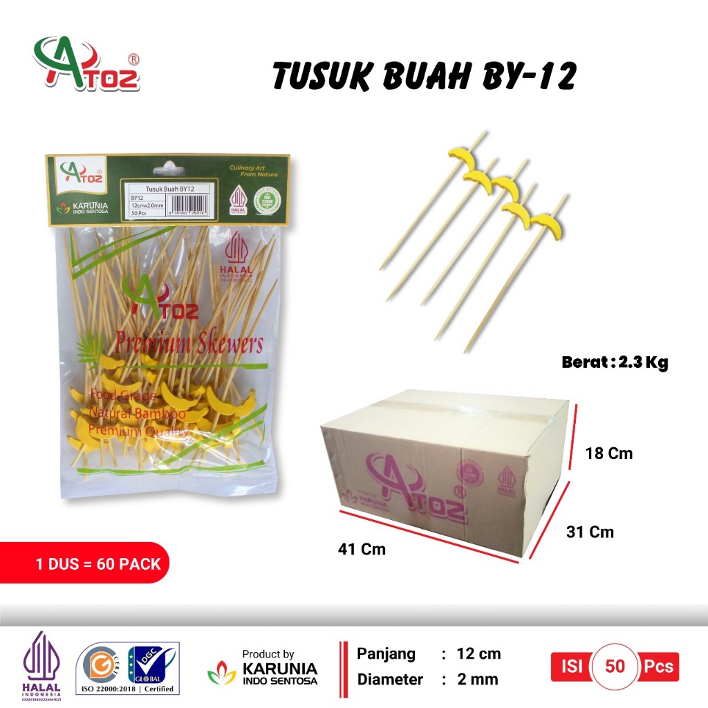 Jual Tusuk Buah / Cocktail Berbagai Karakter 12CM (BY12, CBR12, HR12 ...