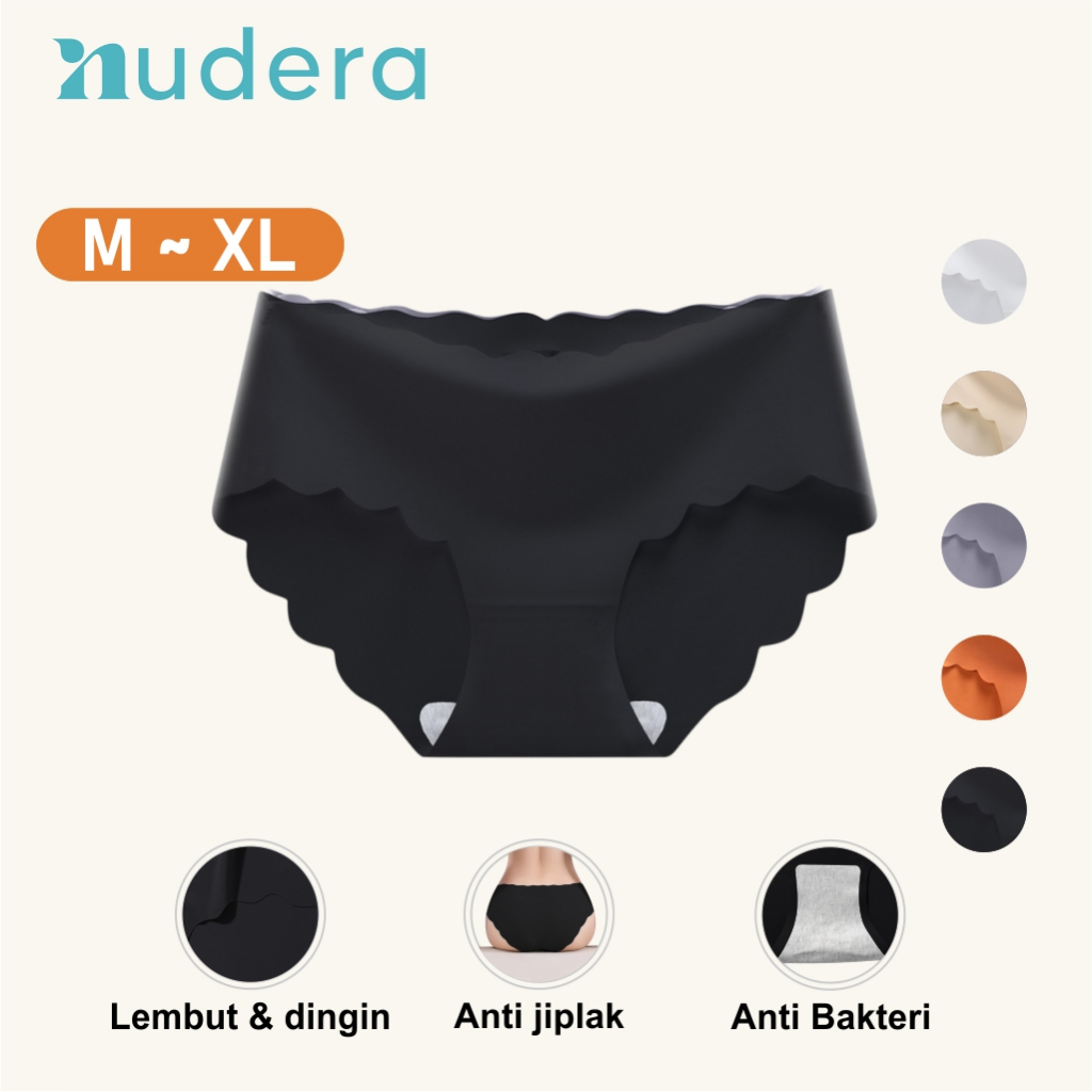 Jual NUDERA Celana Dalam Wanita Seamless Hitam Premium Elastis | Lembut ...