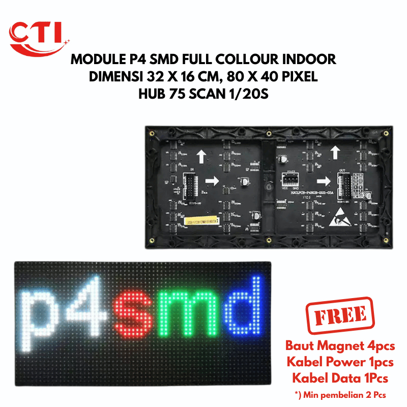 Jual CTI - Panel Module led P4 RGB/full Color Indoor Screen SMD Running ...
