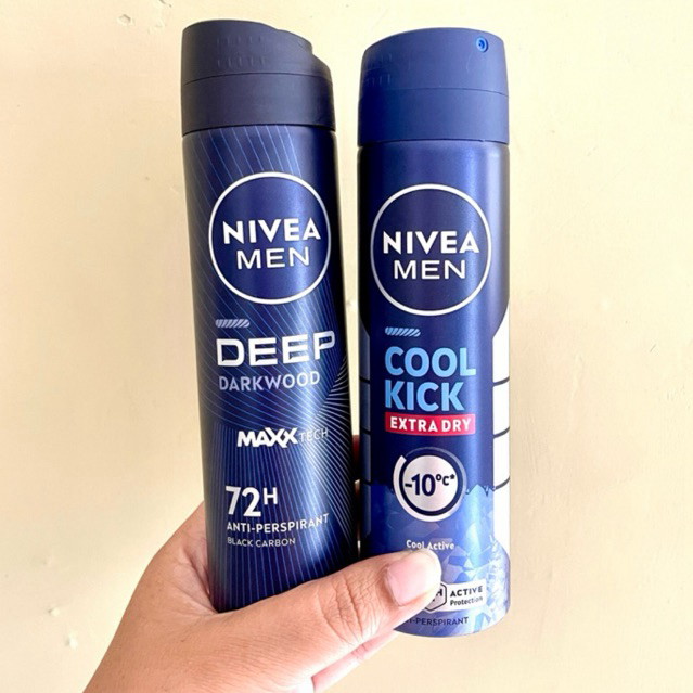Jual NIVEA MEN COOL KICK EXTRA DRY SPRAY DEEP DARKWOOD 150ml | Shopee ...