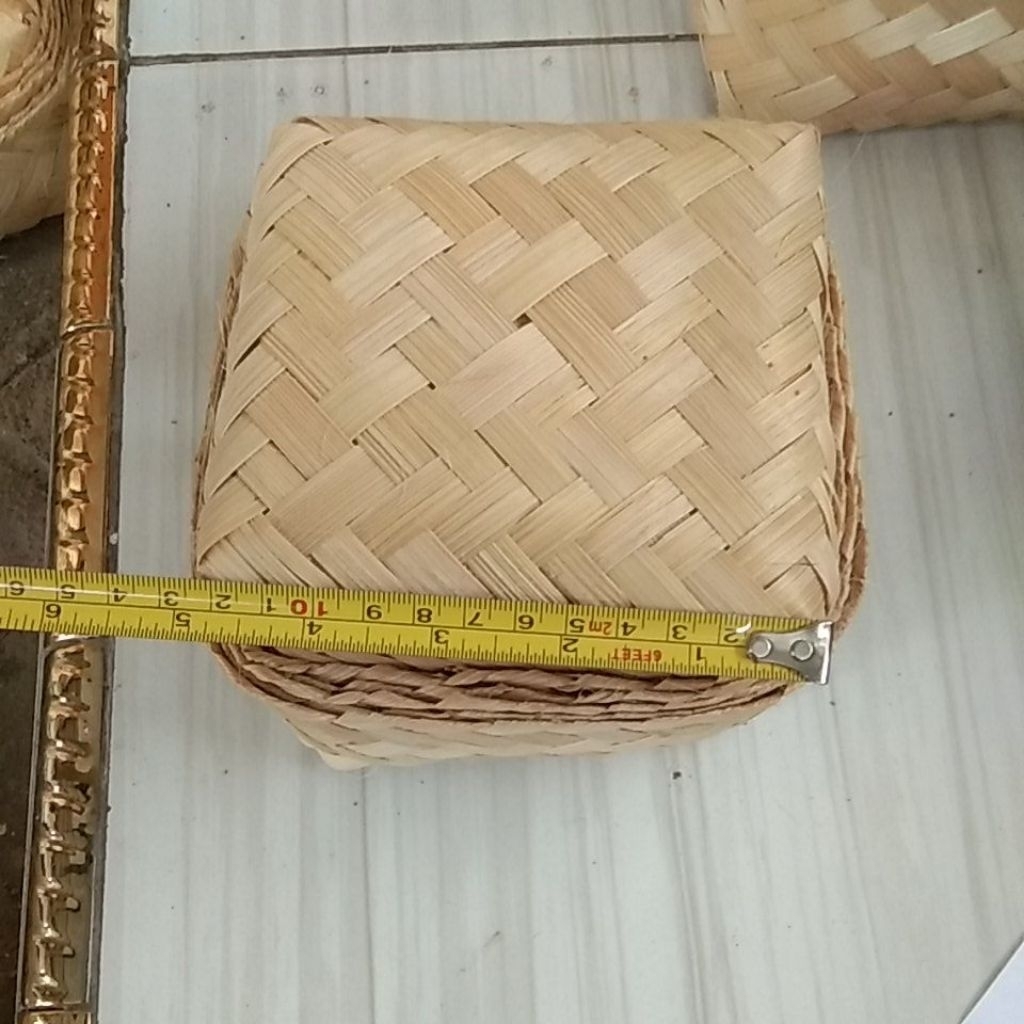 Jual ( 12x12 ) Besek Bambu Mini Harga Sepasang Tempat Souvenir Snack ...