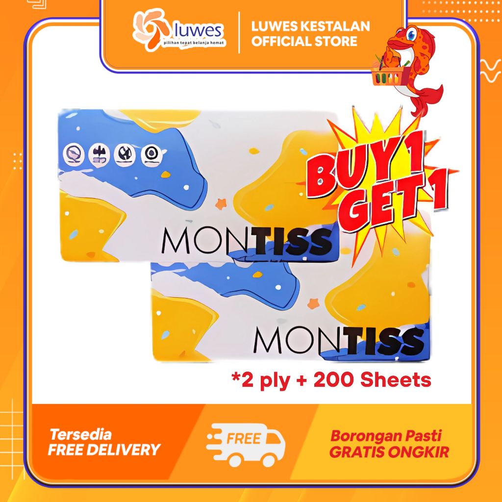 Jual (2 PACK) Montiss Tissue Tisu Wajah Lembut & Kuat 2 ply 200 sheet ...