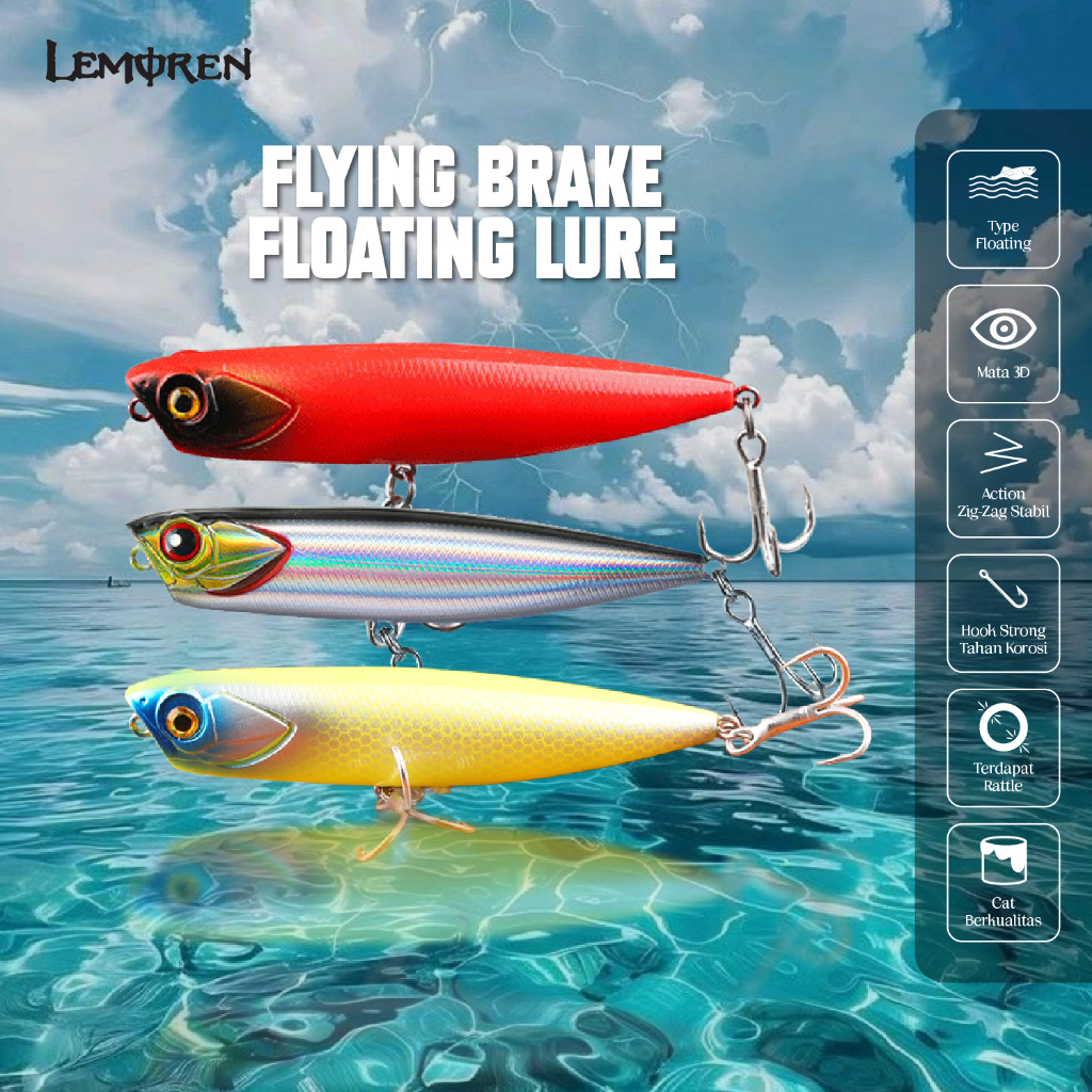 Jual Umpan pancing Pencil WTD 6g/10g/14g Lure popper mata 3D killer ...