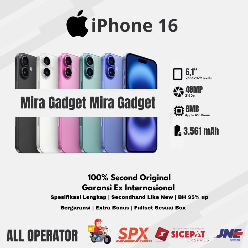 Jual IPHONE 16 /16 Plus Second Original 16 Second 512GB 256GB 128GB Mulus Fullset Like New ...