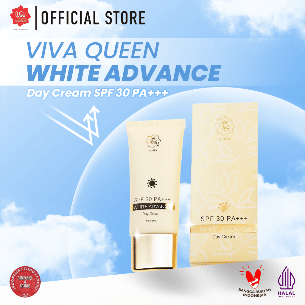 Jual Viva Queen White Advance Day SUNSCREEN Cream SPF 30 PA+++ with NIACINAMIDE, UV A & B & BLUE ...
