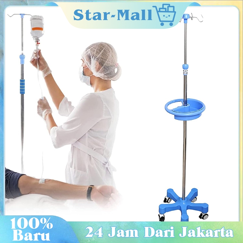 Jual Tiang Infus Roda / Tiang Infus Portable / Tiang Infus Empat Kait ...