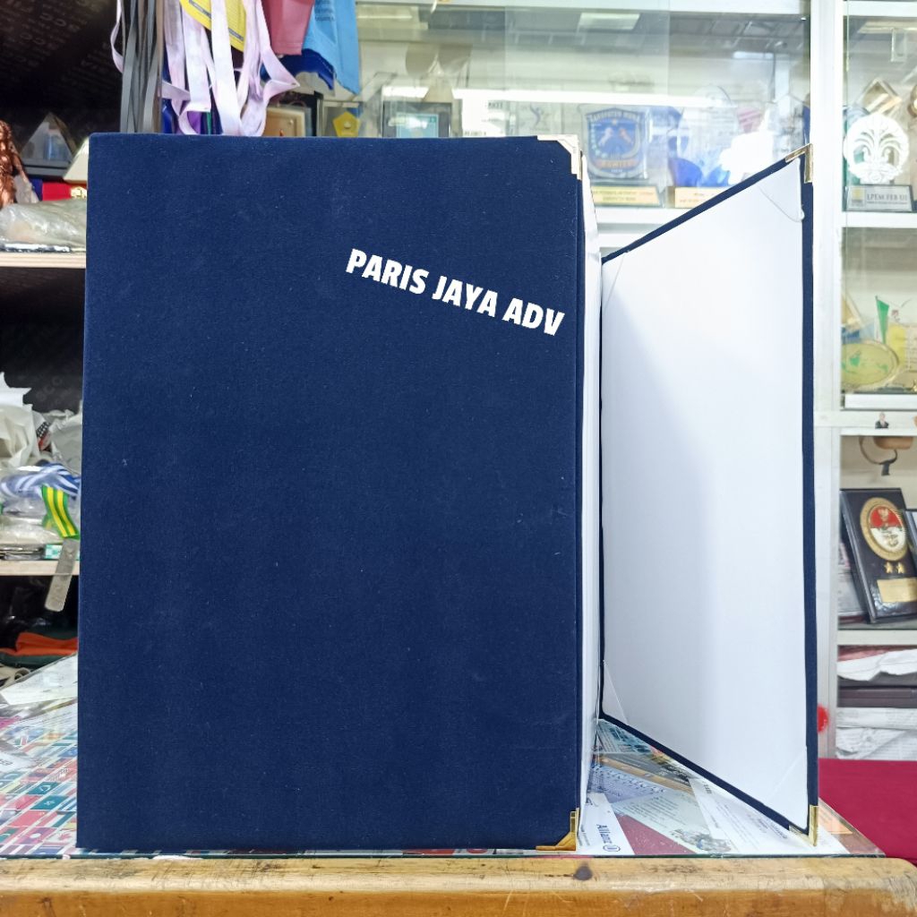 Jual Map Beludru (biru dongker) map upacara map sekolah kantor F4 ...