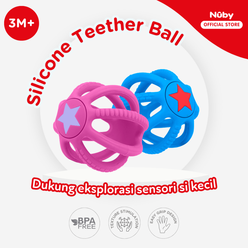 Jual Nuby Sillicone Ball Teether Toy | Mainan Sensori Teether Anak Bayi ...