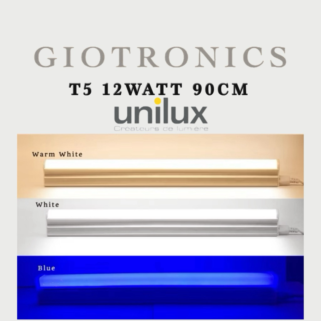 Jual LED T5 12Watt UNILUX 90cm Cahaya Putih / Kuning / Biru Lampu Plafon Panjang Hidden Lamp ...