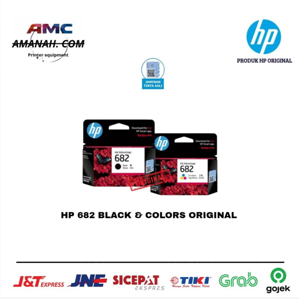 Jual Tinta HP 682 Black & Colors Original Ink Advantage Catridge ...