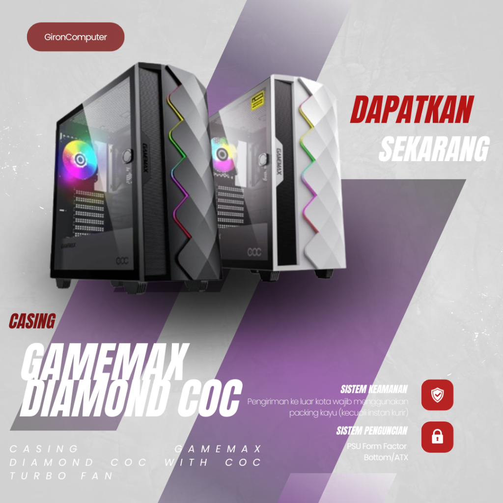 Jual Casing Gamemax Diamond COC Black With COC Turbo Fan | Shopee Indonesia
