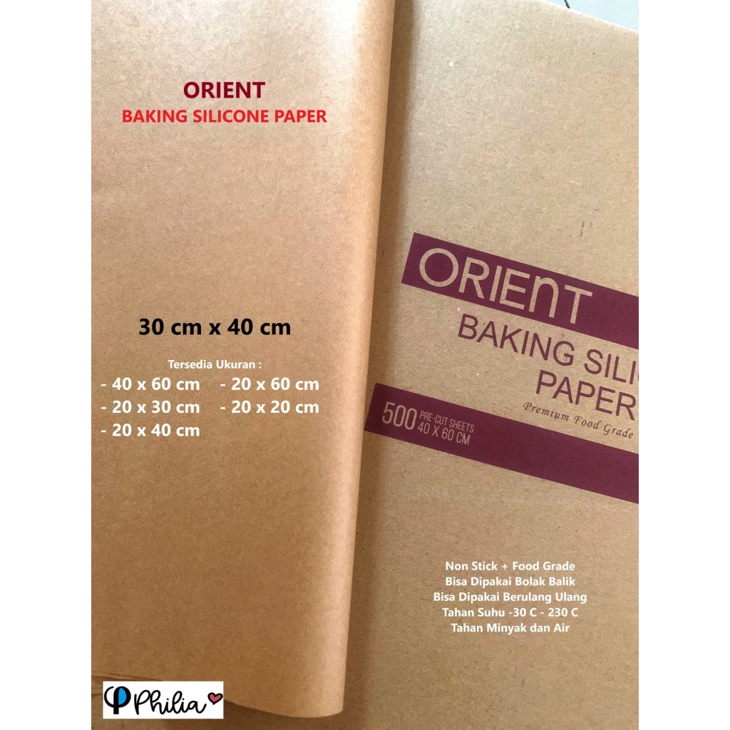 Jual ORIENT BROWN 30 x 40 cm Baking Parchment Paper 40 gsm | Non Stick ...