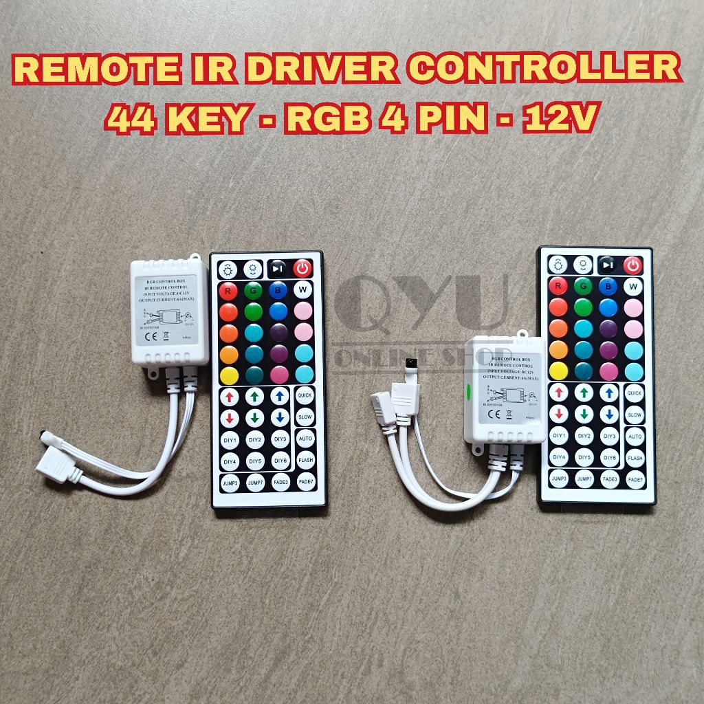 Jual Remote IR Driver Controller LED RGB 4 Pin 12v + Molex | Shopee ...
