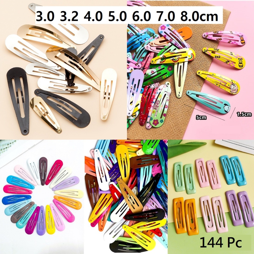 Jual Jepit TikTop Lancip & Kotak Warna Warni, Silver & Hitam Uk 3.0 - 8 ...