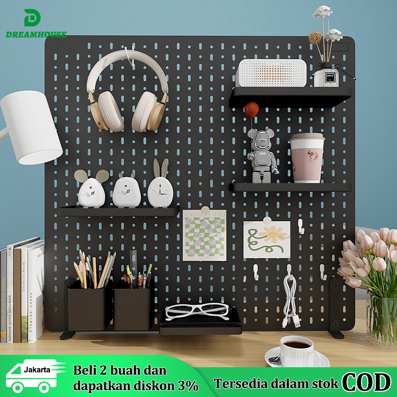 Jual Pegboard Hole Board Dinding/Papan Lubang/Rak Dekorasi Gantungan ...