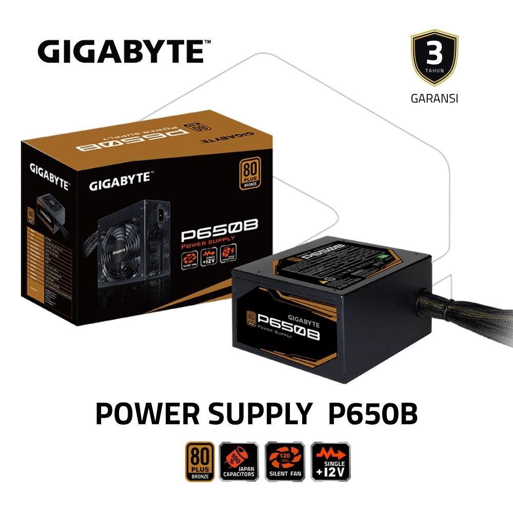 Jual Power Supply 650W Watt Gigabyte P650B 80 Plus Bronze/ PSU P650B ...