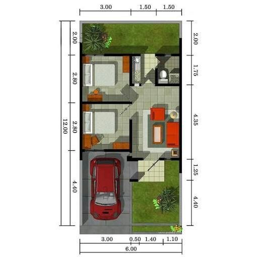 Jual model denah rumah type 72 harga murah free pemasangan dan revisi ...