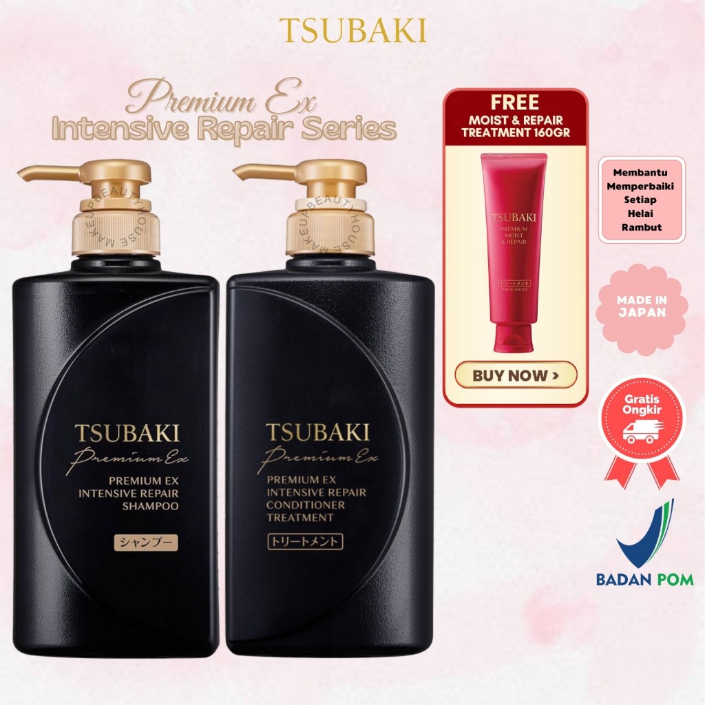 Jual TSUBAKI Premium Ex Intensive Repair Shampoo & Conditioner 490ml | Shopee Indonesia