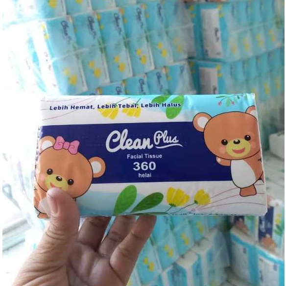 Jual Tisu CLEAN PLUS 360 Helai / 180 sheet 2 ply Facial Tissue PROMO ...