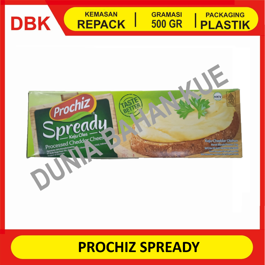 Jual PROCHIZ SPREADY CHEESE REPACK 500 GR / KEJU OLES LUMER TOPPING ...