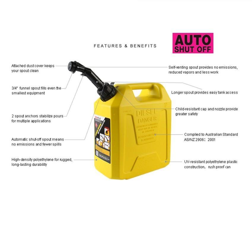 Jual Jerigen Solar 5 10 / 20 Liter Auto Off Portable Fuel Can DIESEL ...