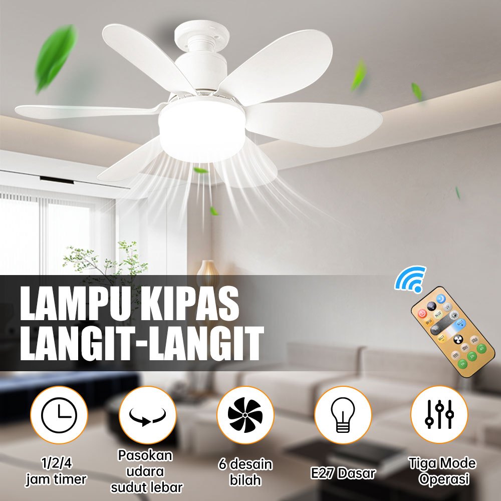 Jual Lampu Kipas Angin Plafon remote control Lampu 2In1 kipas universal ...
