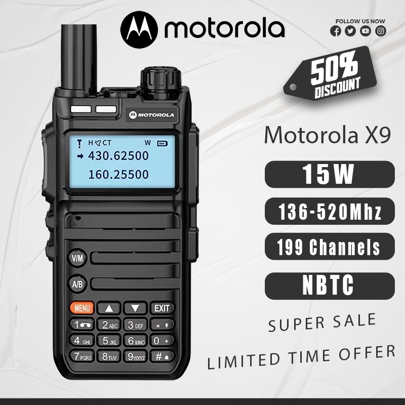 Jual K Headset HT Motorola X9 Walkie Talkie Jarak Jauh 25km UHF/VHF kekuatan tinggi 15W Mikrofon ...