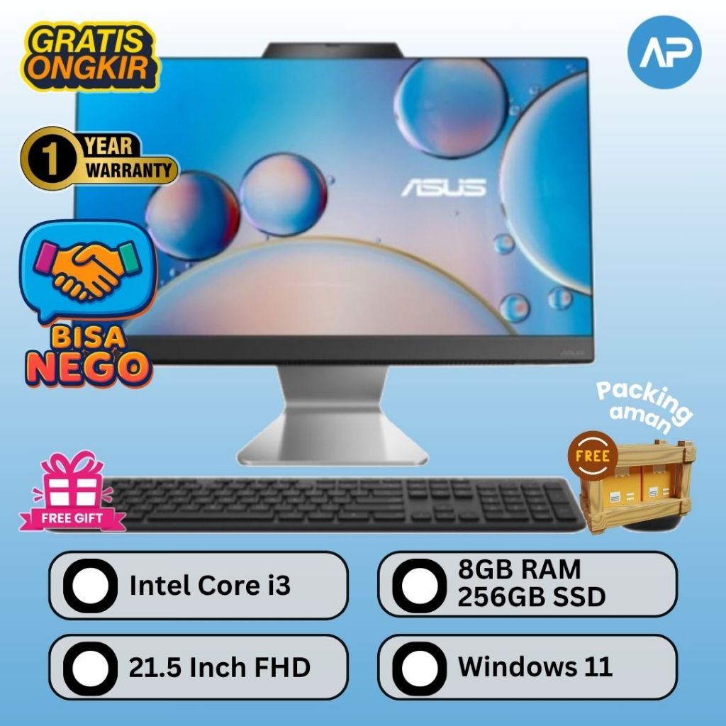 Jual PC AIO ASUS Core i3-1215U, 8GB, 256GB SSD, 21.5 Inch FHD, Windows ...