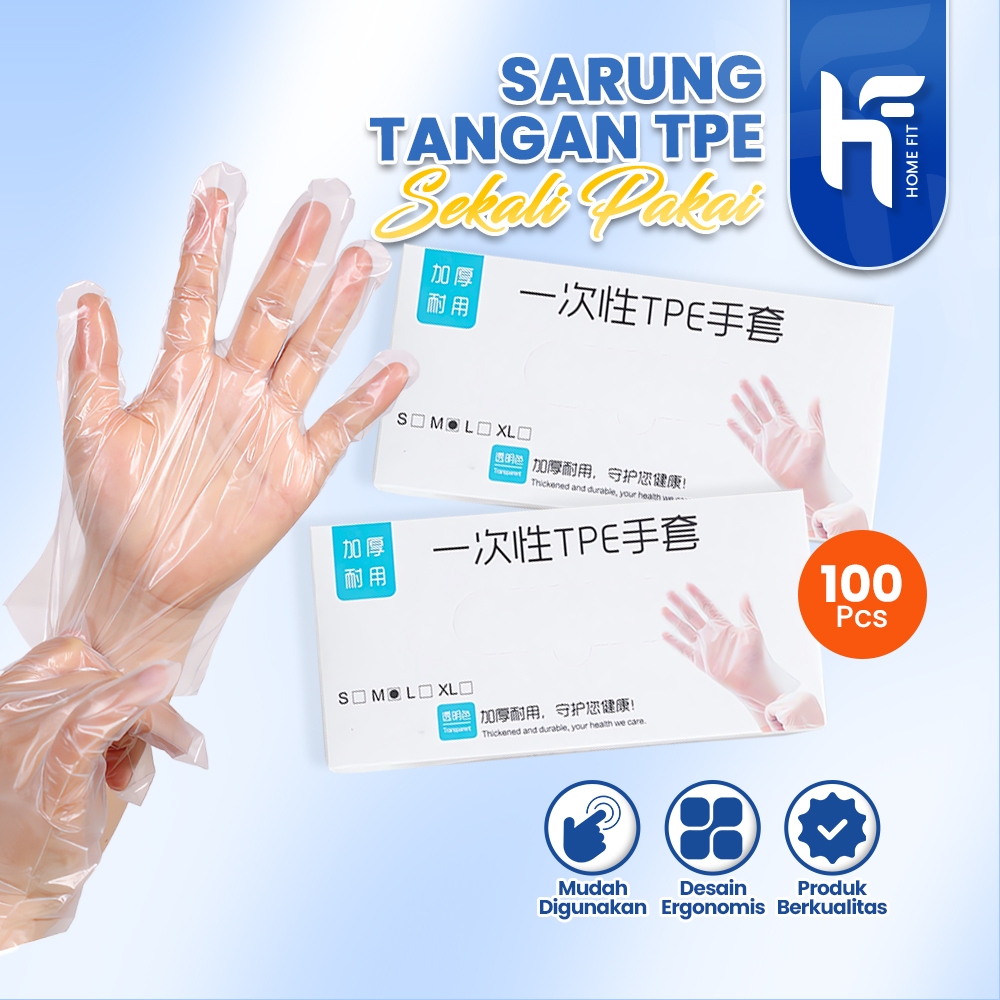 Jual Sarung Tangan TPE Isi 100 PCS Gloves Food Grade Cleaning ...