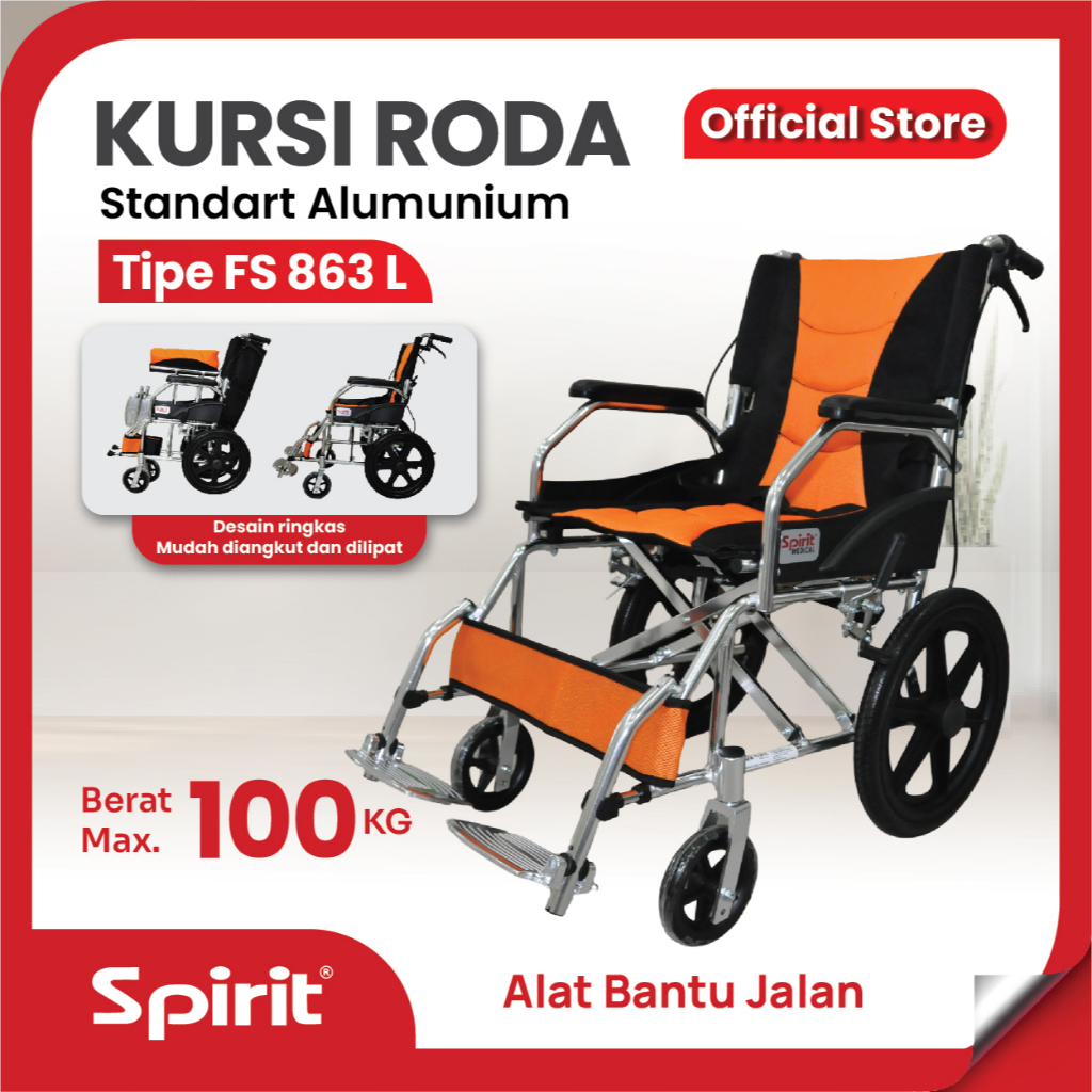 Jual Spirit - Kursi Roda Traveling FS 863 L l Alat Bantu Jalan Wheel ...