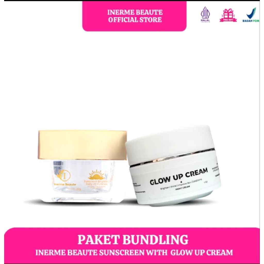 Jual (LANGSUNG KIRIM) INERME GLOW UP BEAUTY CREAM & SUNSCREEN | Shopee ...