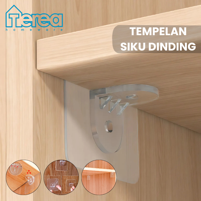 Jual TEREA Tempelan Siku Dinding Ajaib Hook / Siku Penyangga Ambalan Partisi Sekat Laci Meja ...