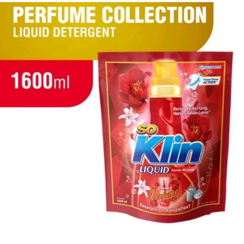 Jual So Klin Liquid Detergent / Deterjen Cair Scarlet Blossom 1600 ml ...