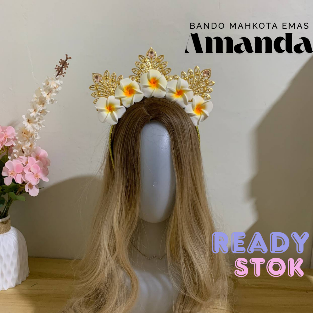 Jual Bando Mahkota Bunga Kamboja Emas untuk Tari Adat Bali Jawa ...