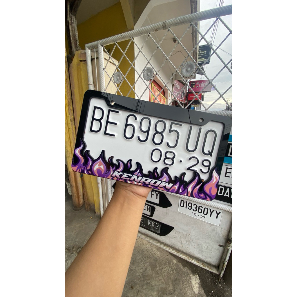 Jual Plat JDM V1 Motor Model Api ( Frame + Plat sudah baut Tanam ...