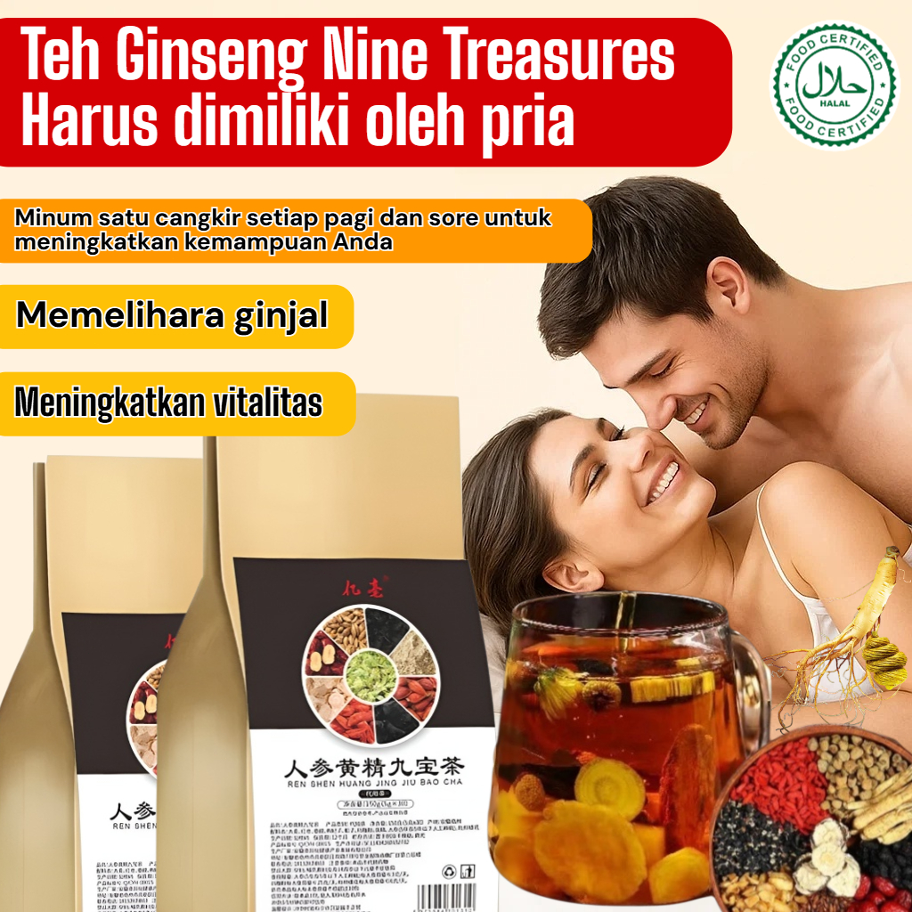 Jual ⚡【Teh Ginseng Jiubao】/Teh Nutrisi Ginjal Huangjing/Minuman Kesehatan Qi dan Darah/Kombinasi ...